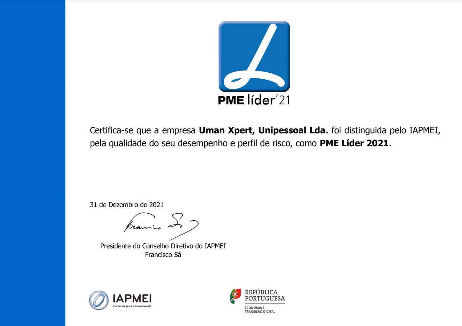 Somos PME Líder 2021 | Software RH | uMan Xpert